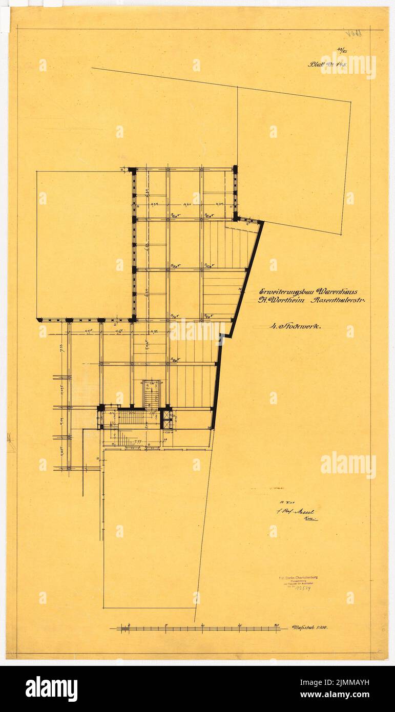 Messel Alfred (1853-1909), Wertheim department store, Rosenthaler Straße/Sophienstraße, Berlin ...