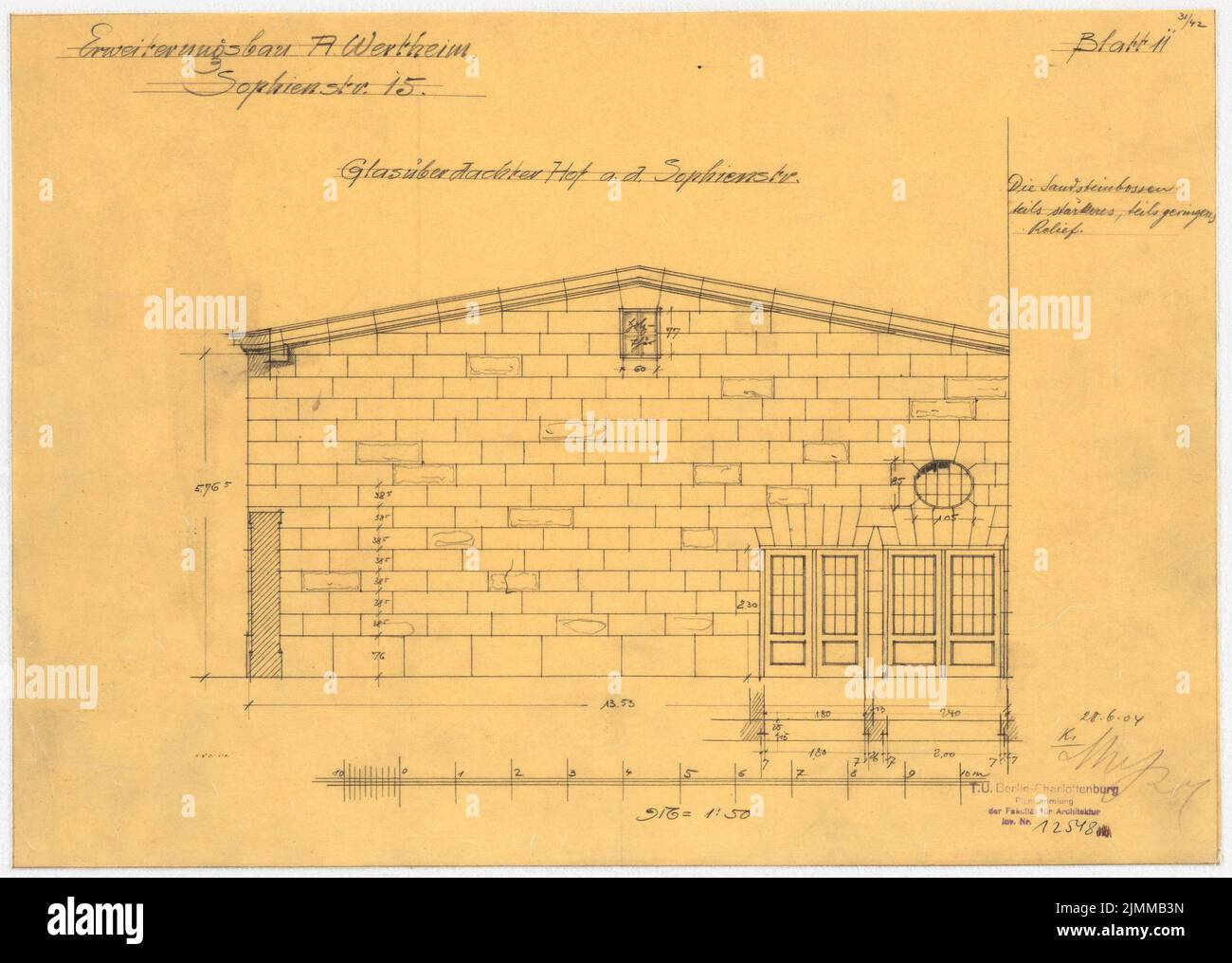 Messel Alfred (1853-1909), Wertheim department store, Rosenthaler Straße/Sophienstraße, Berlin ...