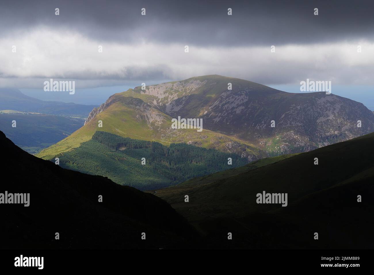 A view from Llanberis Path on the way to Snowdon mountain summit Stock ...