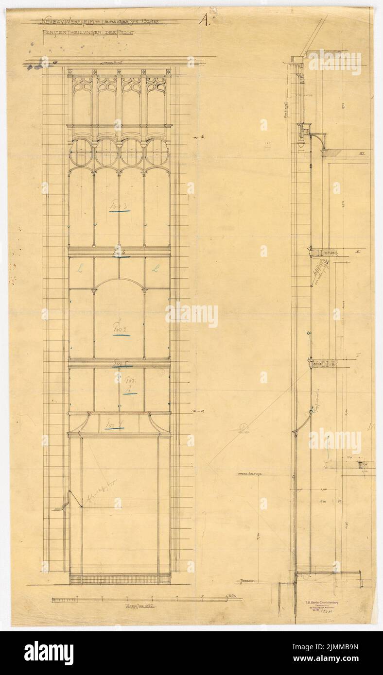 Messel Alfred (1853-1909), Wertheim, Leipziger Straße, Berlin. 1st ...