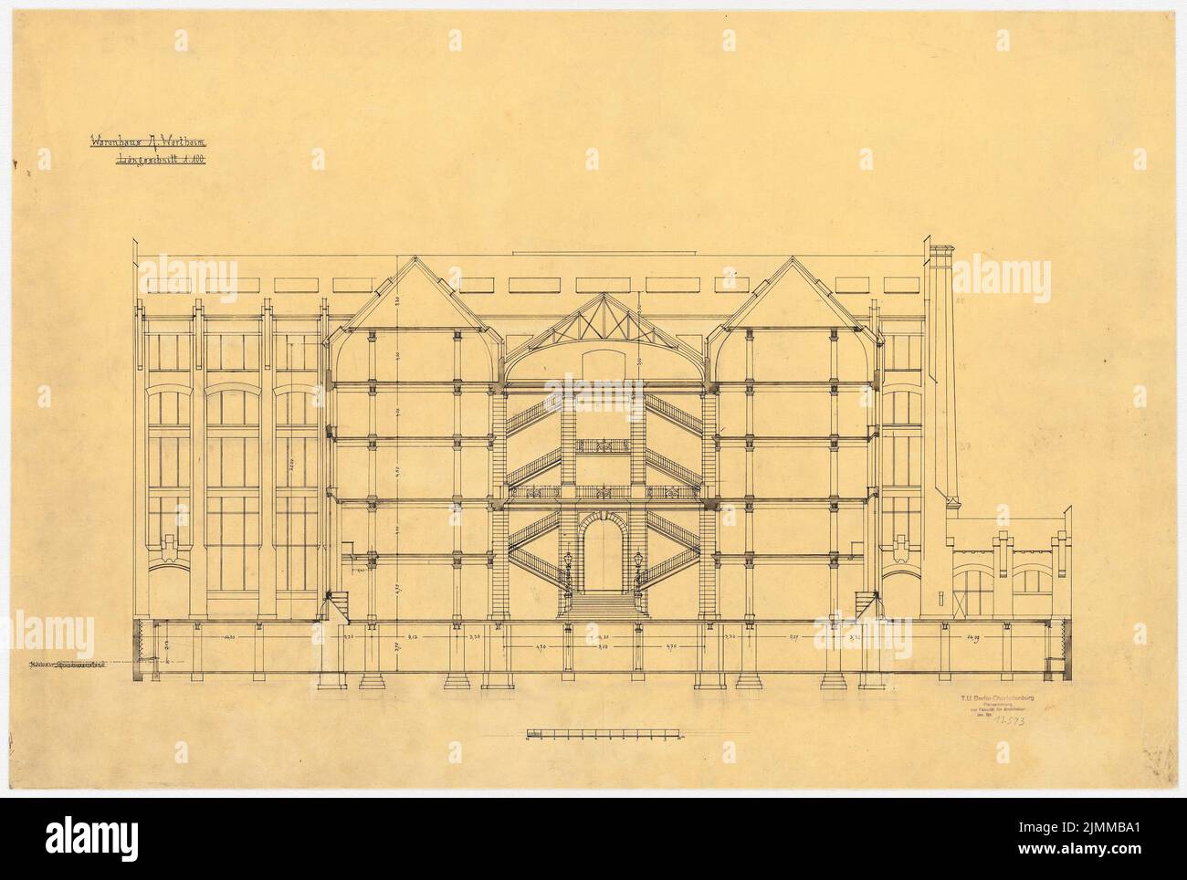 Messel Alfred (1853-1909), Wertheim, Leipziger Straße, Berlin. 1 ...