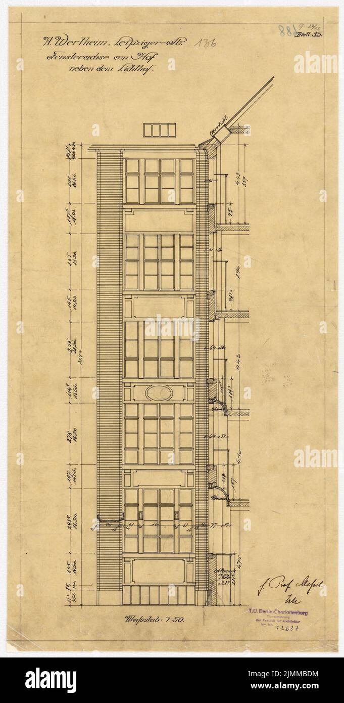 Messel Alfred (1853-1909), Wertheim, Leipziger Straße, Berlin. 2nd ...