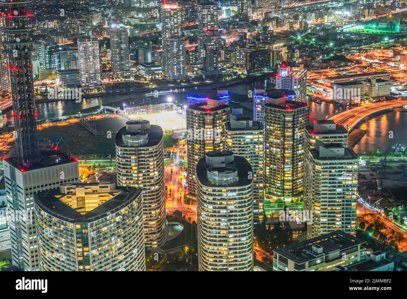Night view seen from the Yokohama Landmark Tower Stock Photo - Alamy