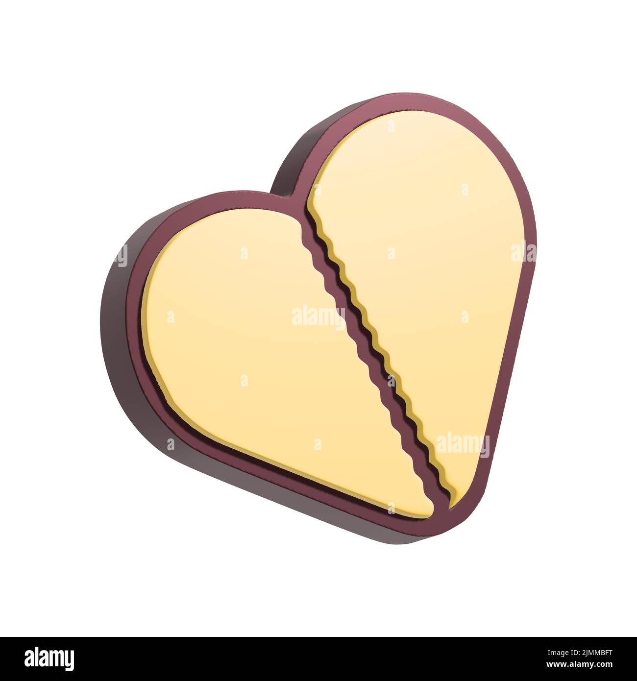 Stitched heart 3d illustration. Cartoon heart character isolated on ...