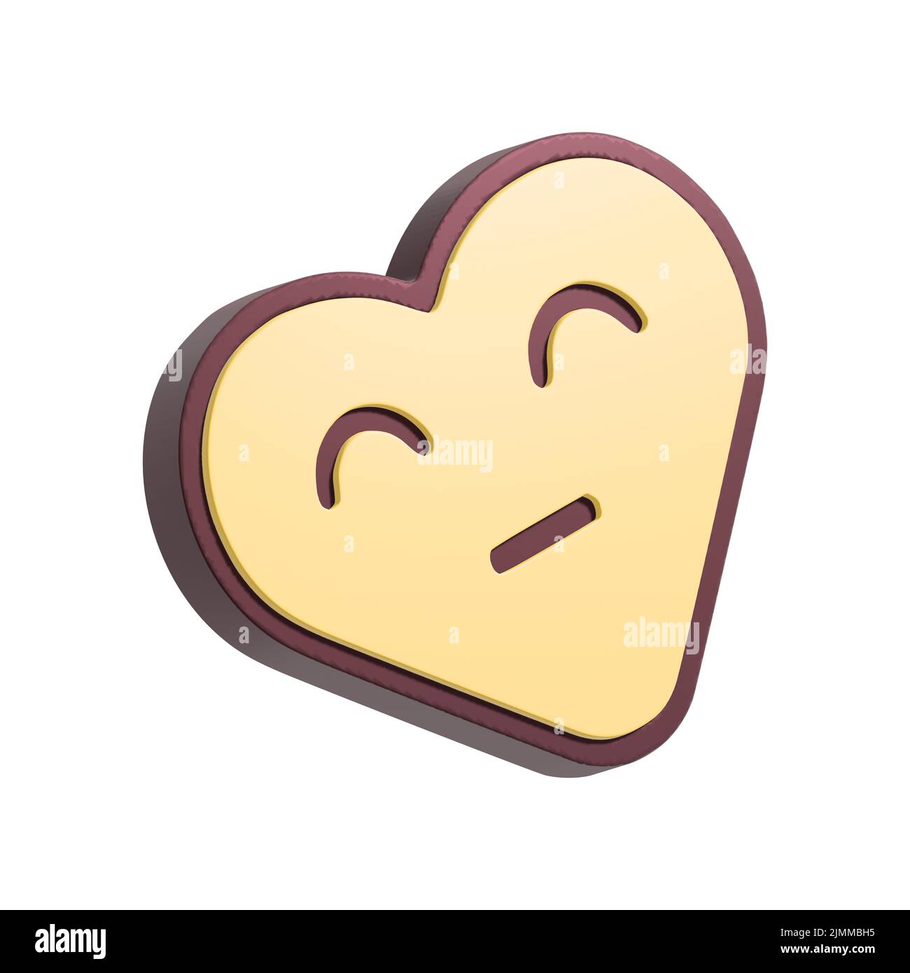 Funny heart smiley face 3d illustration. Cartoon heart character ...