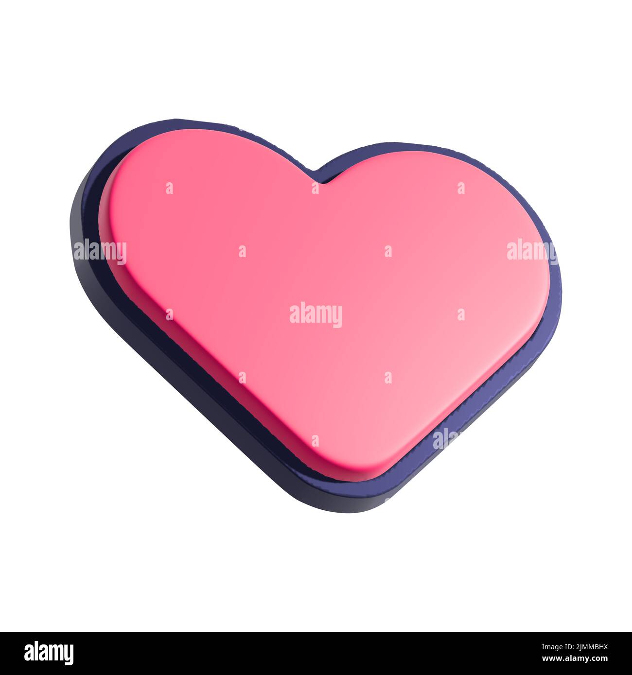 Heart symbol 3d illustration. Like button isolated on white background ...