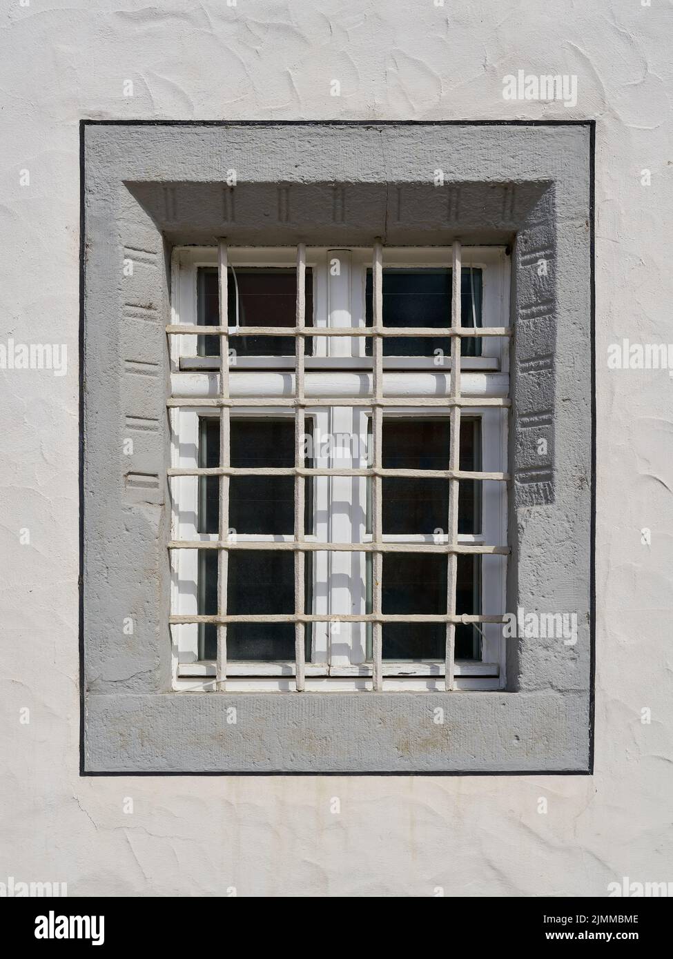 Single window with window grille in the old town of Wittenberg in ...