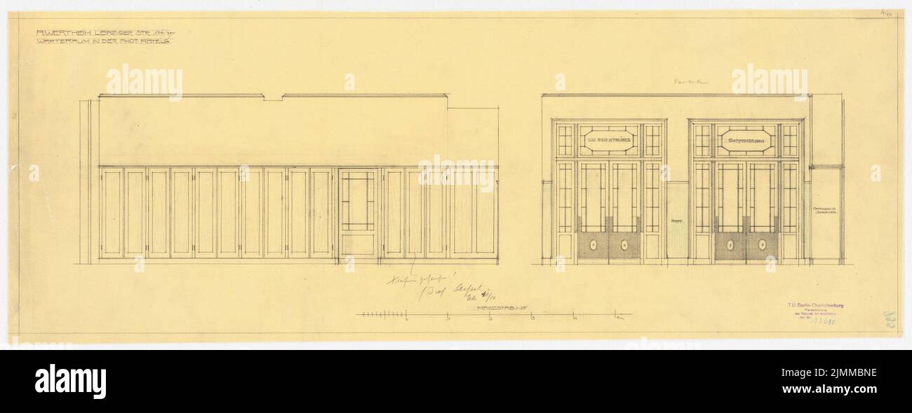 Messel Alfred (1853-1909), Wertheim, Leipziger Straße, Berlin. 2 ...
