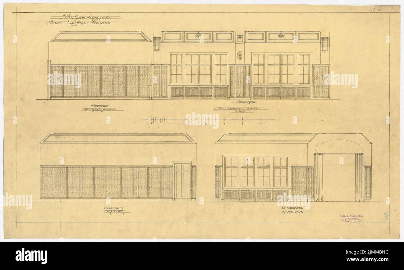 Messel Alfred (1853-1909), Wertheim, Leipziger Straße, Berlin. 2 ...