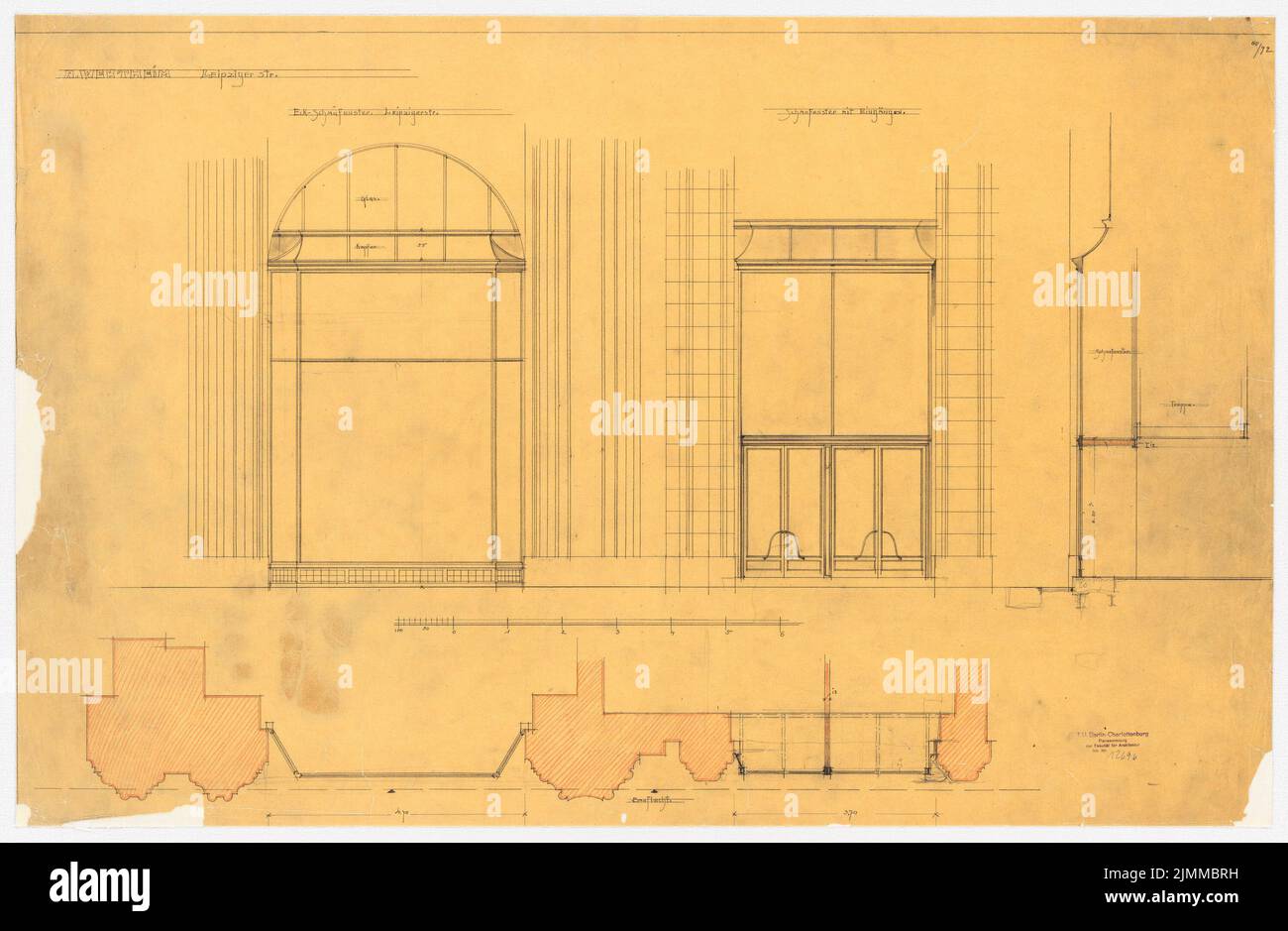 Messel Alfred (1853-1909), Wertheim, Leipziger Straße, Berlin. 2 ...