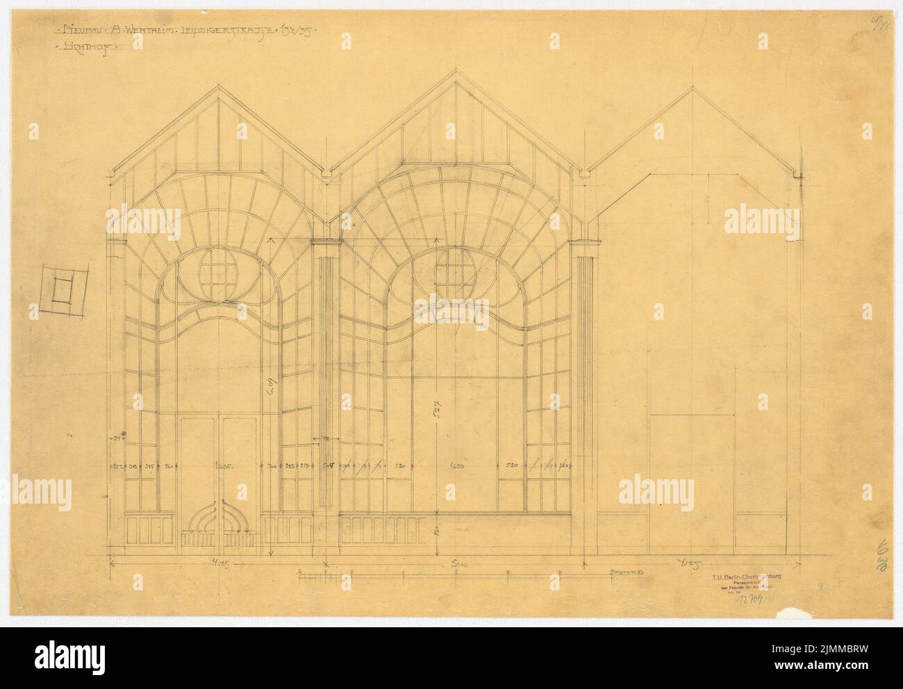 Messel Alfred (1853-1909), Wertheim, Leipziger Straße, Berlin. 2 ...