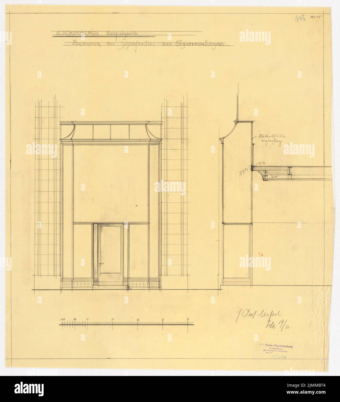 Messel Alfred (1853-1909), Wertheim, Leipziger Straße, Berlin. 2 ...