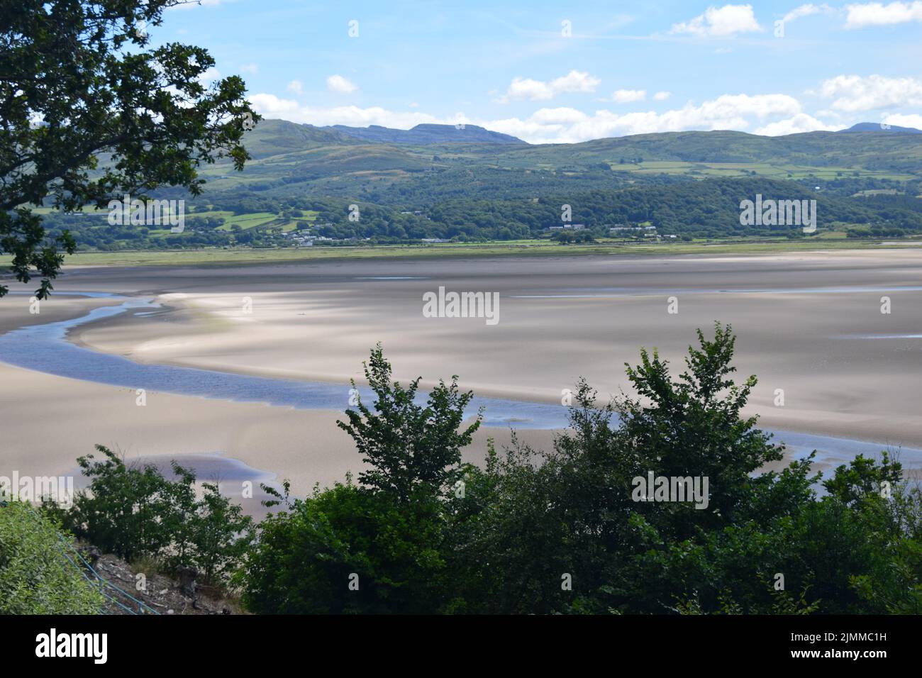 The Dwyryd estuary North Wales taken from the shore at Portmeirion as ...