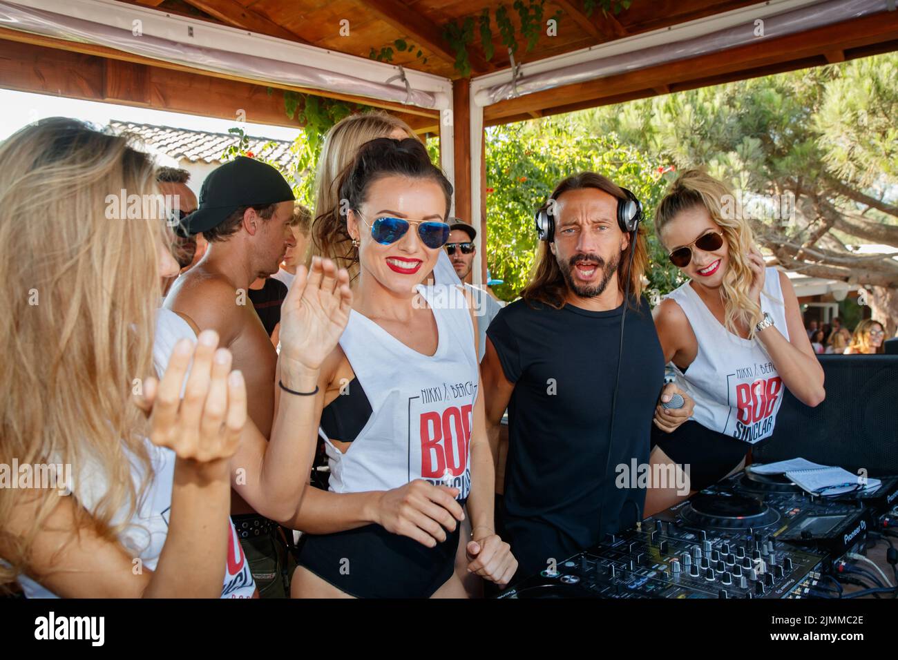 Group of women jumping into a pool hi-res stock photography and images ...
