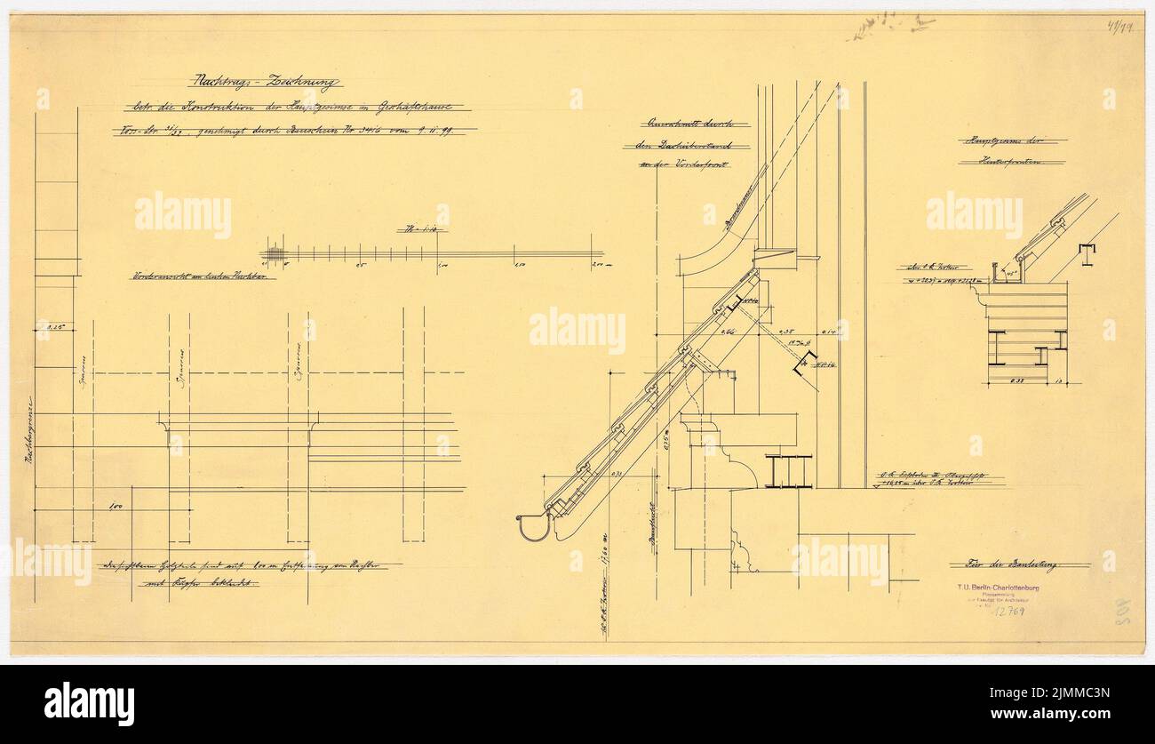 Messel Alfred (1853-1909), Wertheim, Leipziger Straße, Berlin. 2 ...