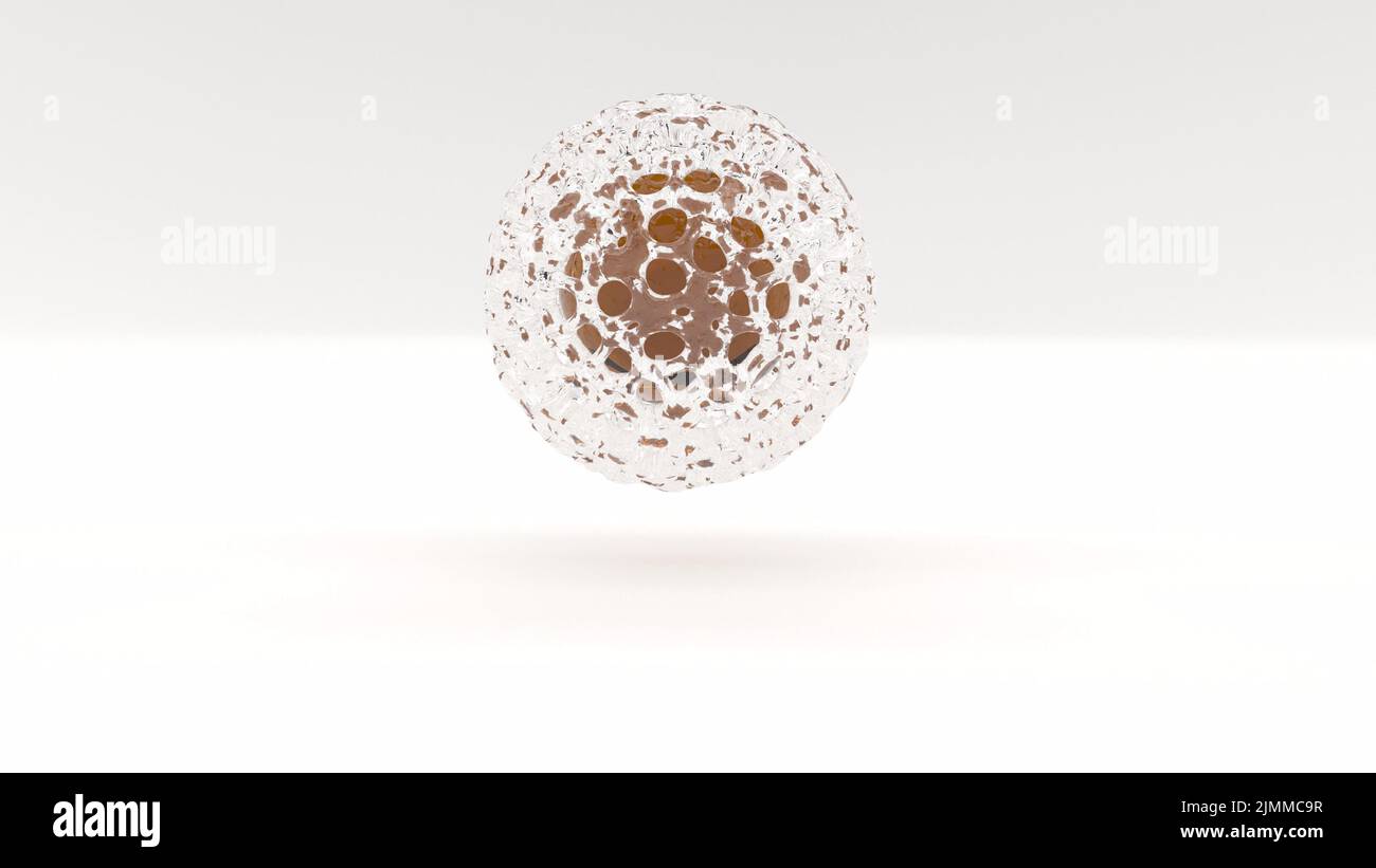 Glass sphere with oil sphere inside jump and leap simply motion ...