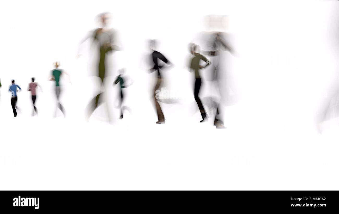 Crowd of People run sport healthy lifestyle workout Jogger fitness ...