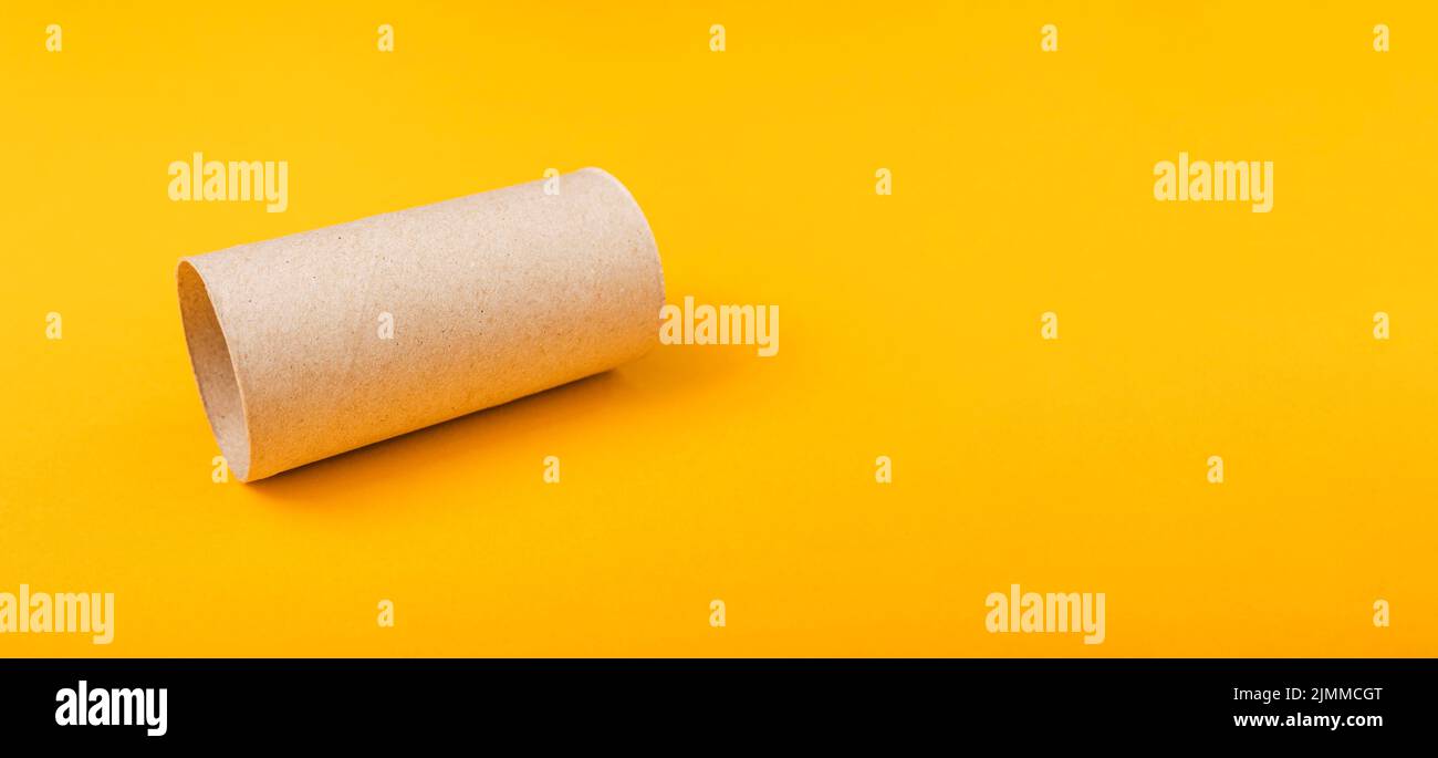 Empty roll toilet paper with copy space Stock Photo - Alamy