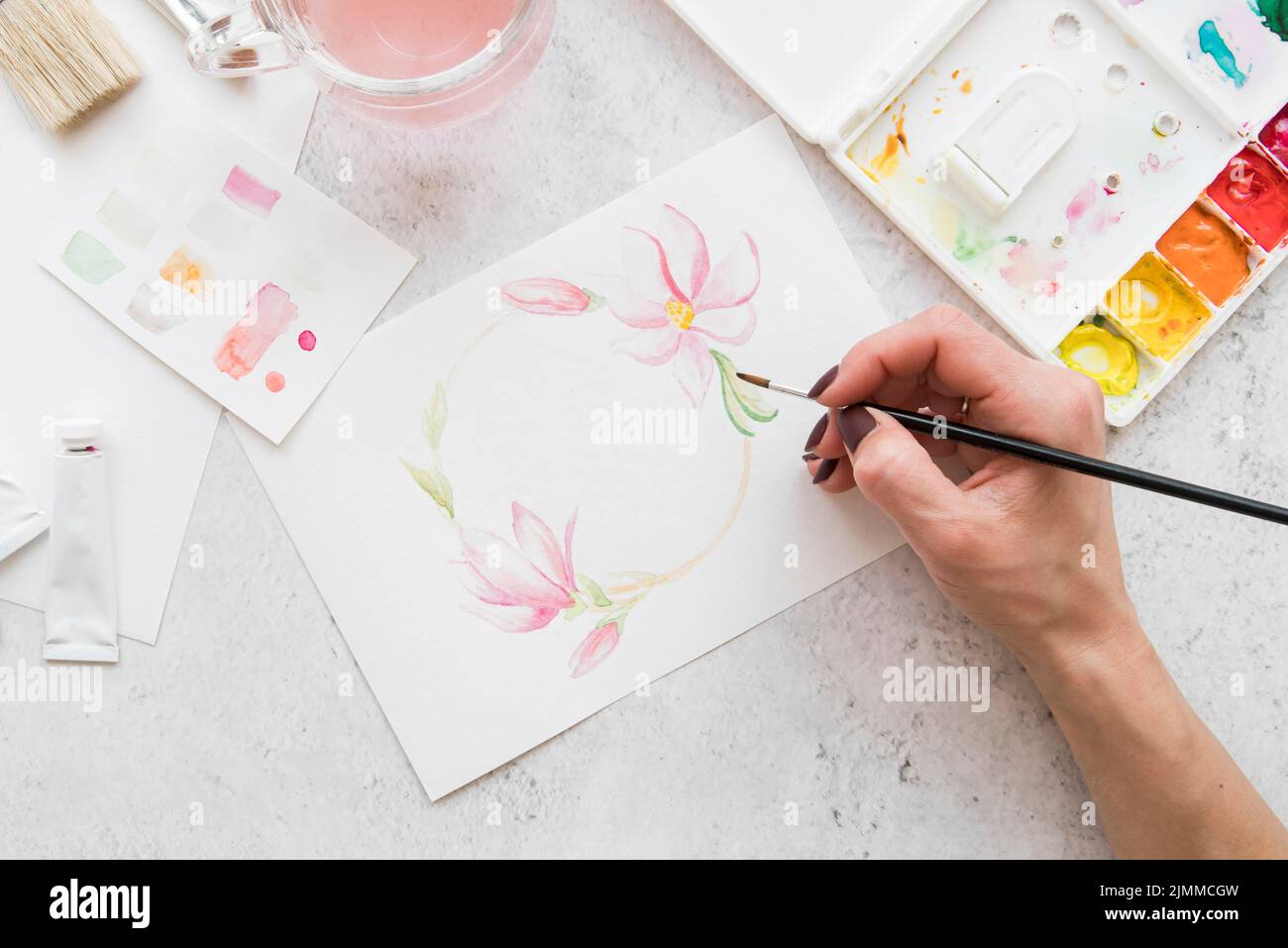 Close up paintings of flowers hi-res stock photography and images - Alamy