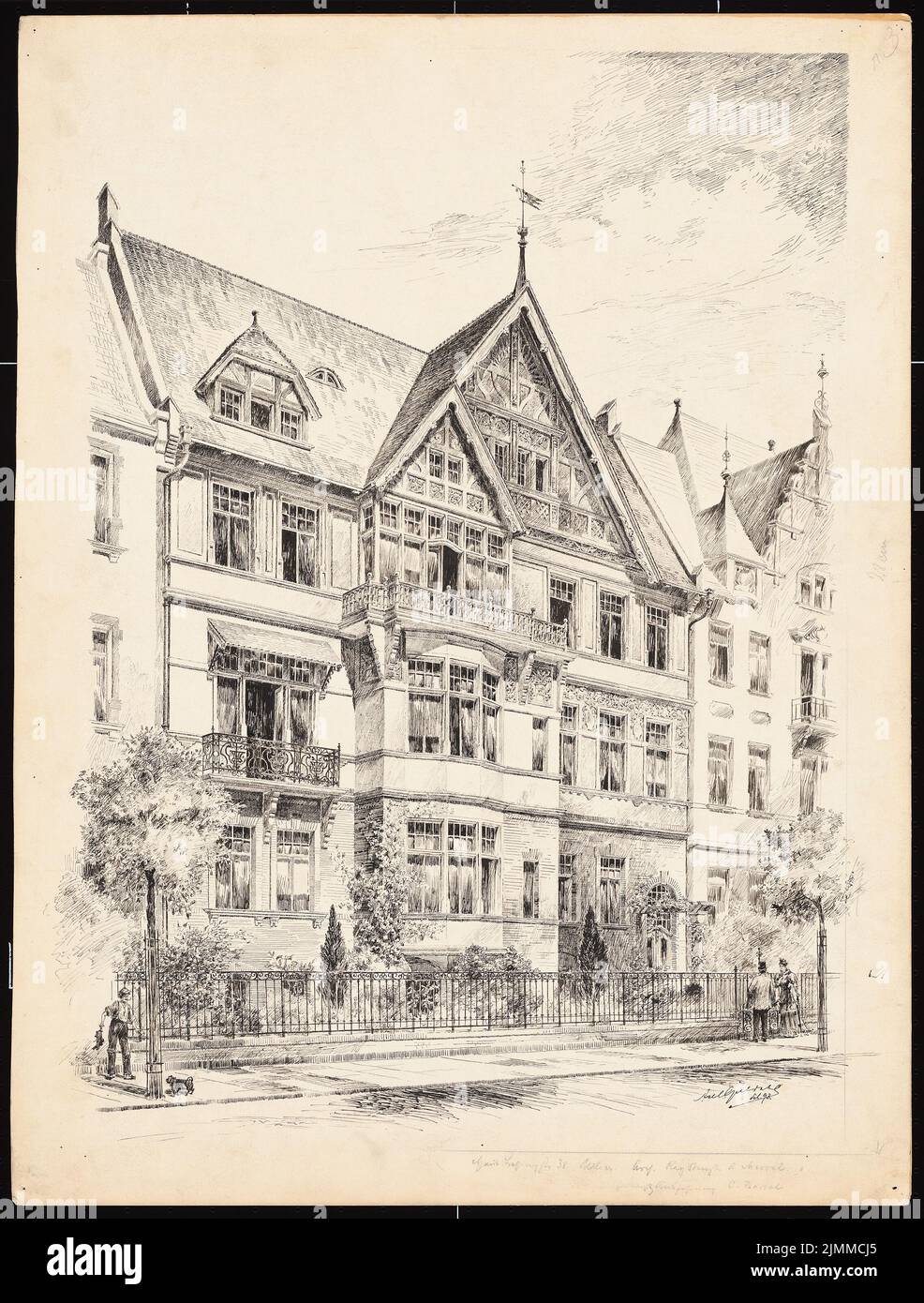 Messel Alfred (1853-1909), floor residential building Lessingstraße 38 ...