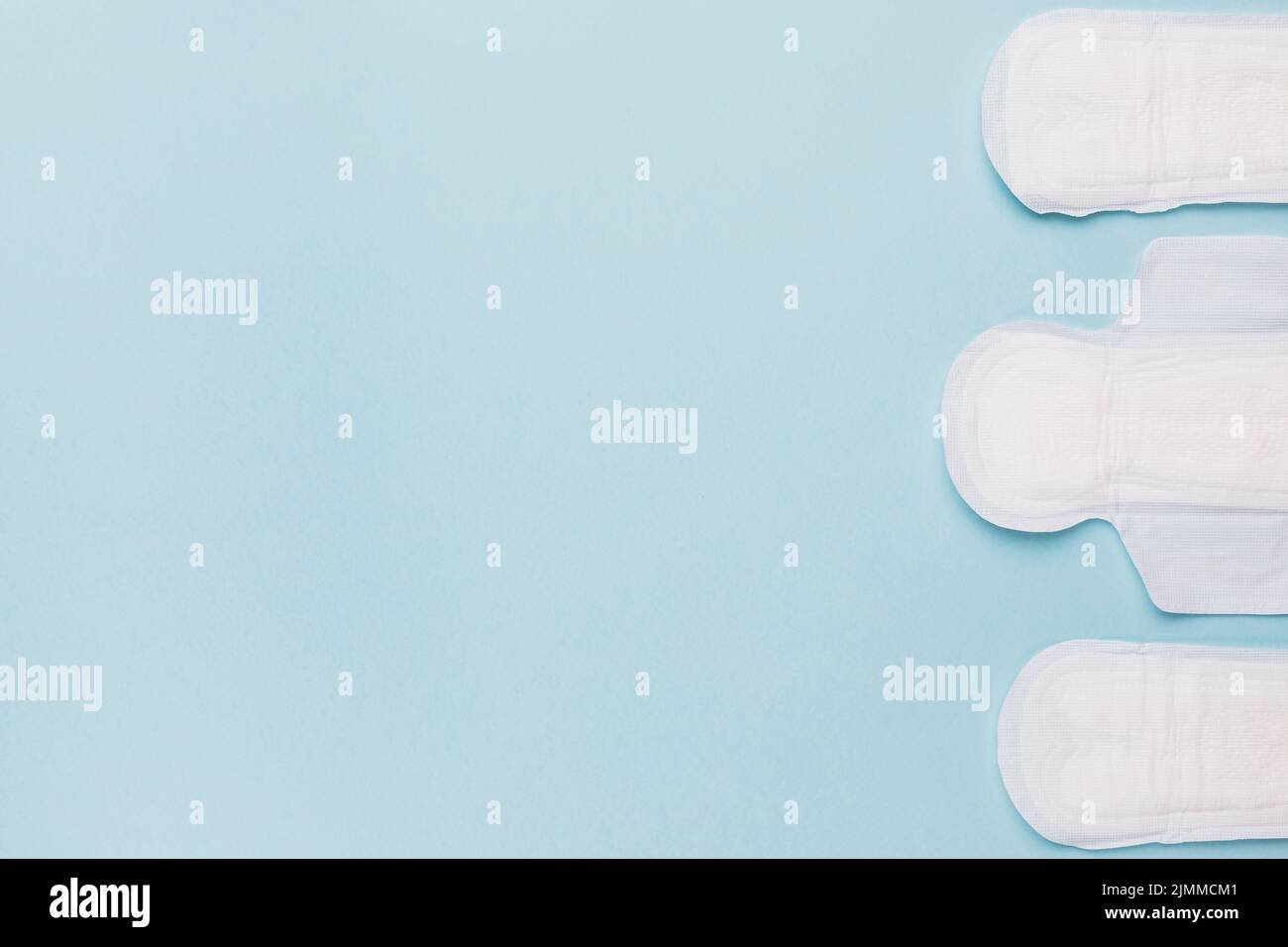 Top view sanitary towel line Stock Photo - Alamy