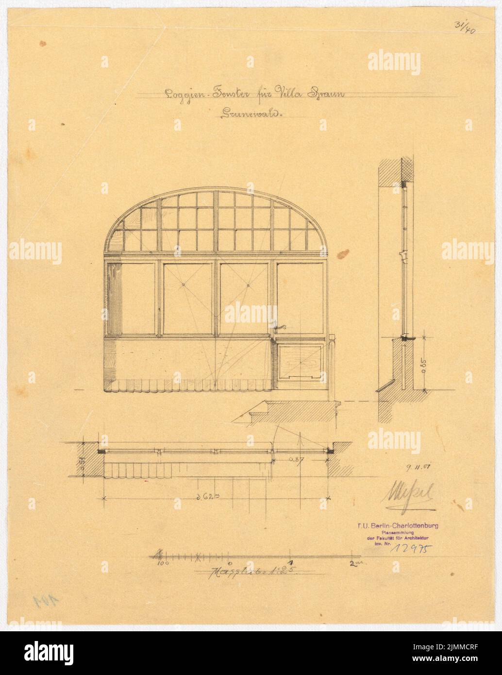 Messel Alfred (1853-1909), Villa Dr. Braun, Berlin-Grunewald (November ...