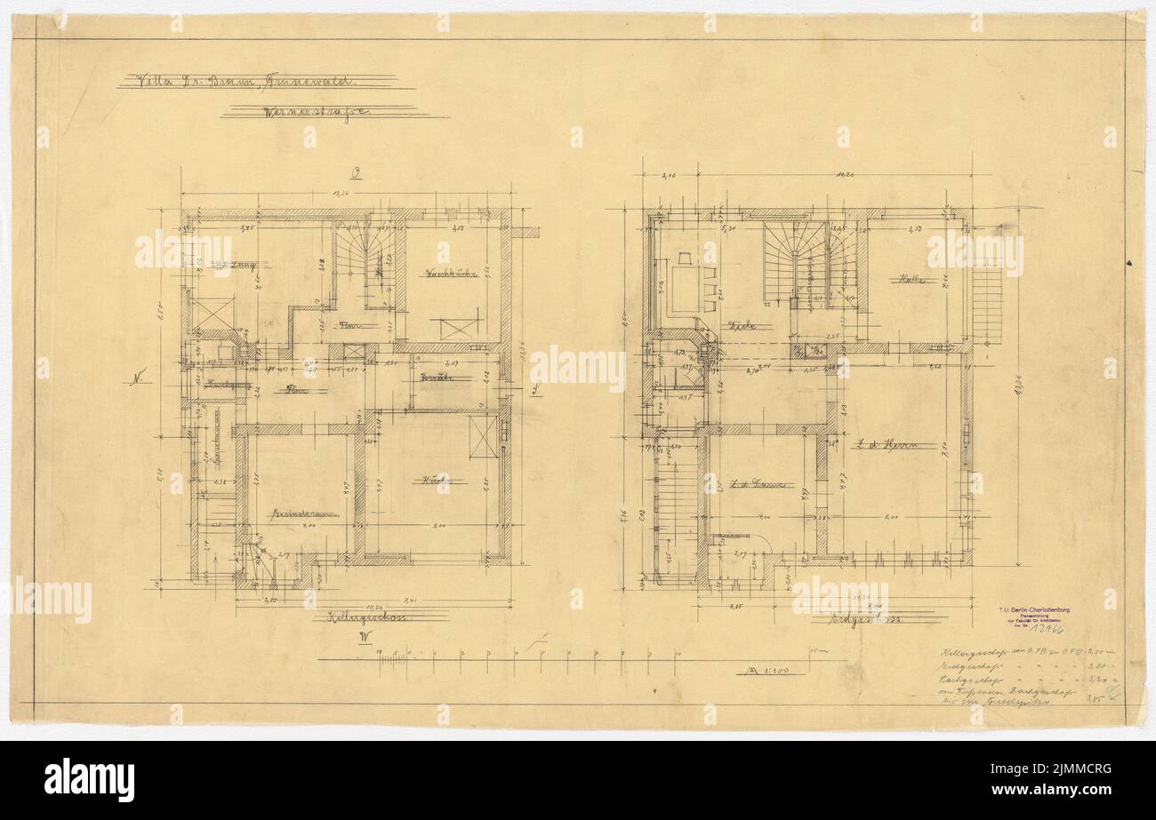Messel Alfred (1853-1909), Villa Dr. Braun, Berlin-Grunewald (1898 ...