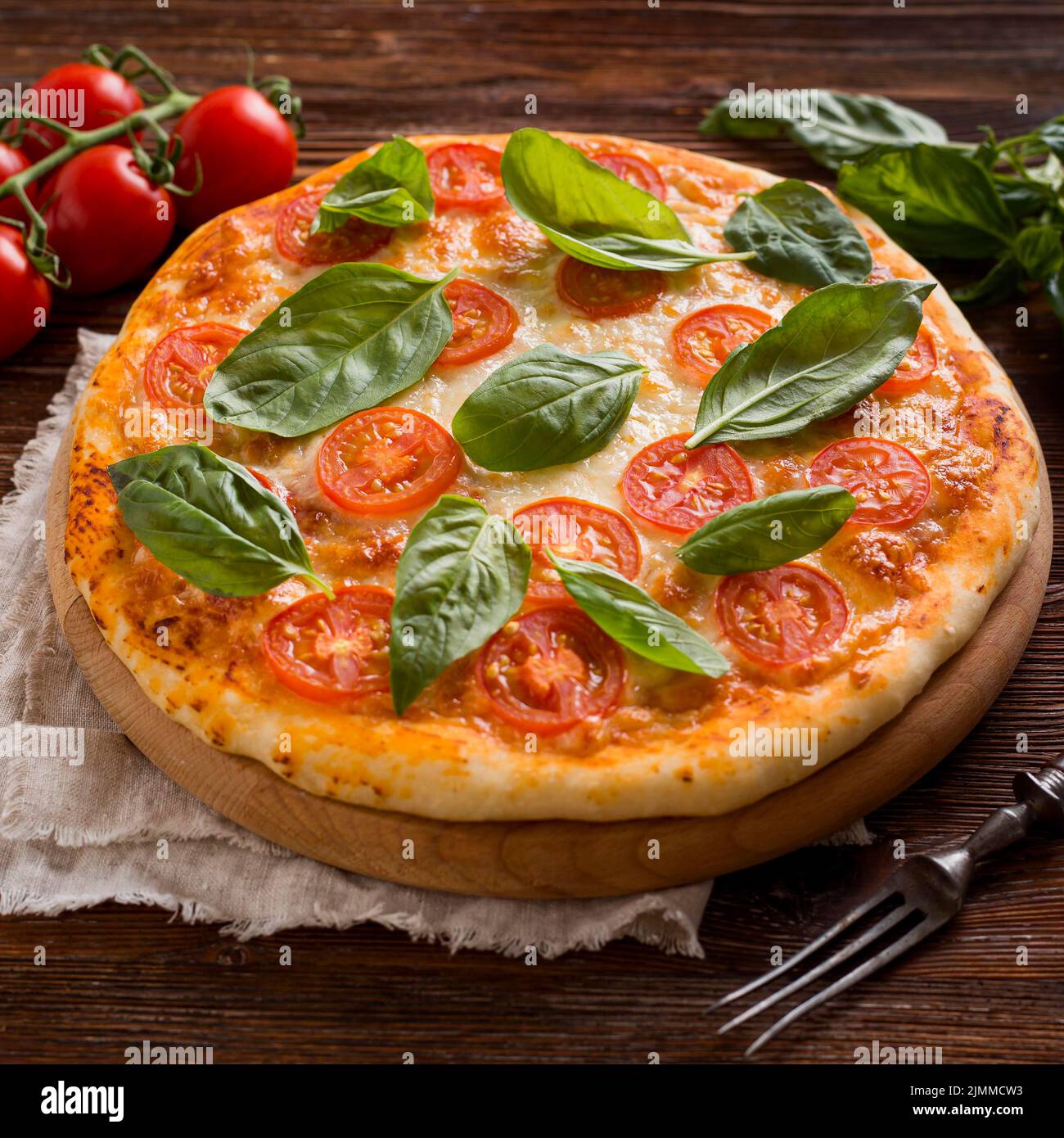 High angle delicious pizza concept Stock Photo - Alamy