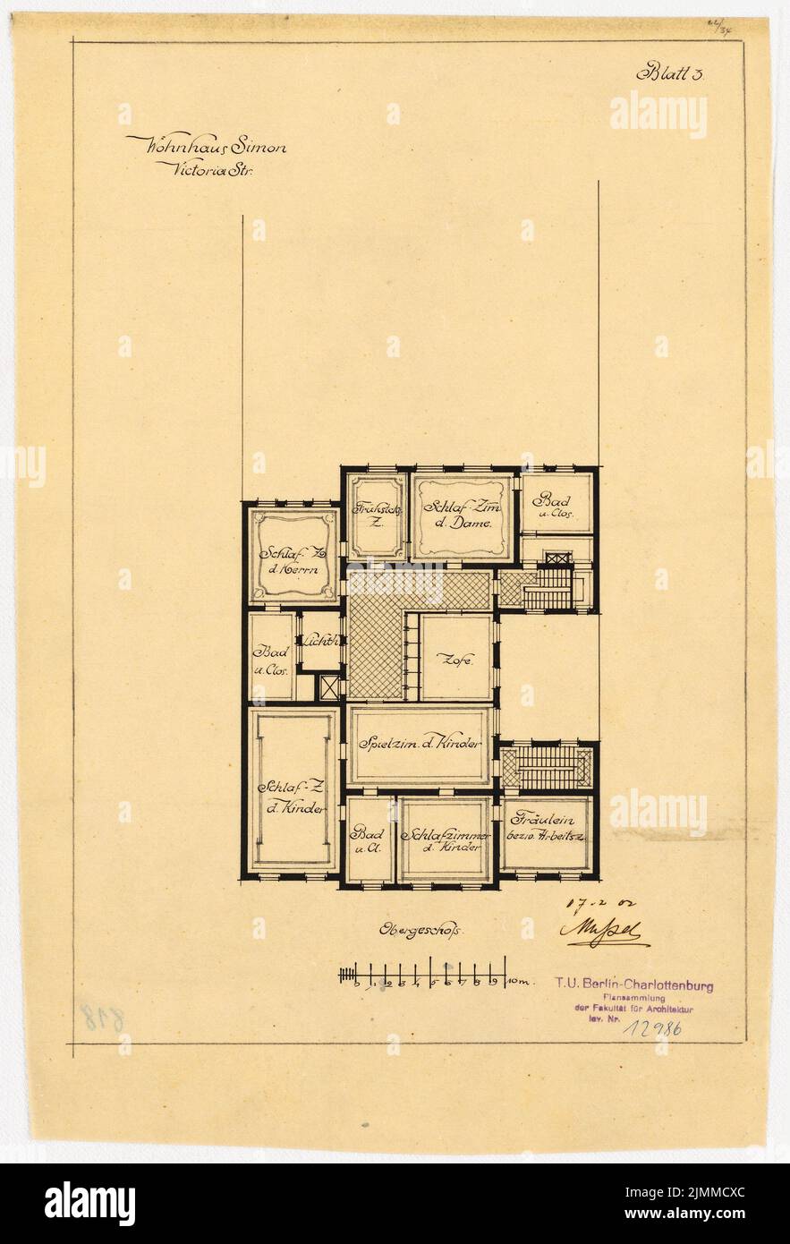 Messel Alfred (1853-1909), residential building Dr. E. Simon, Berlin ...