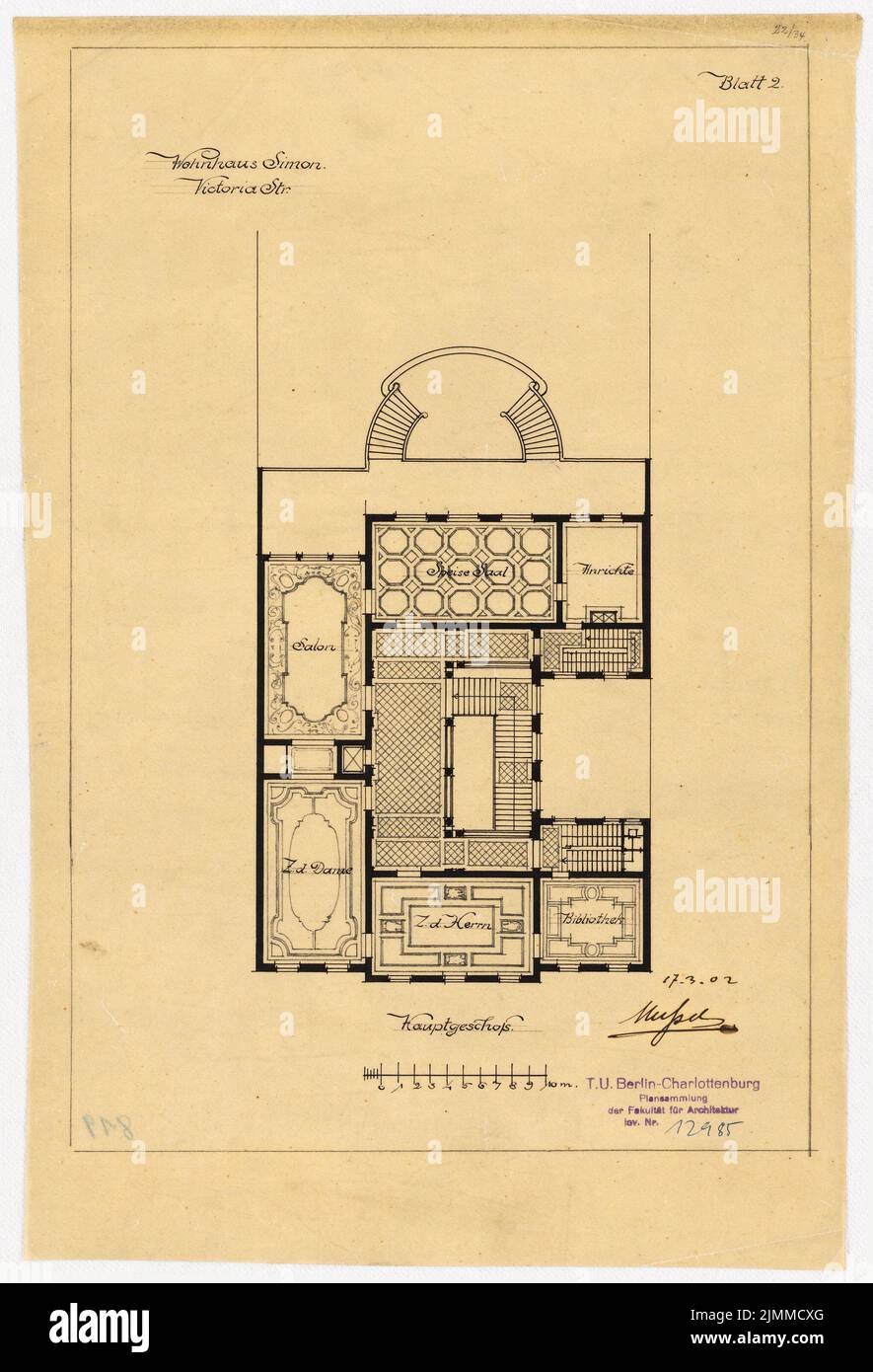 Messel Alfred (1853-1909), residential building Dr. E. Simon, Berlin ...