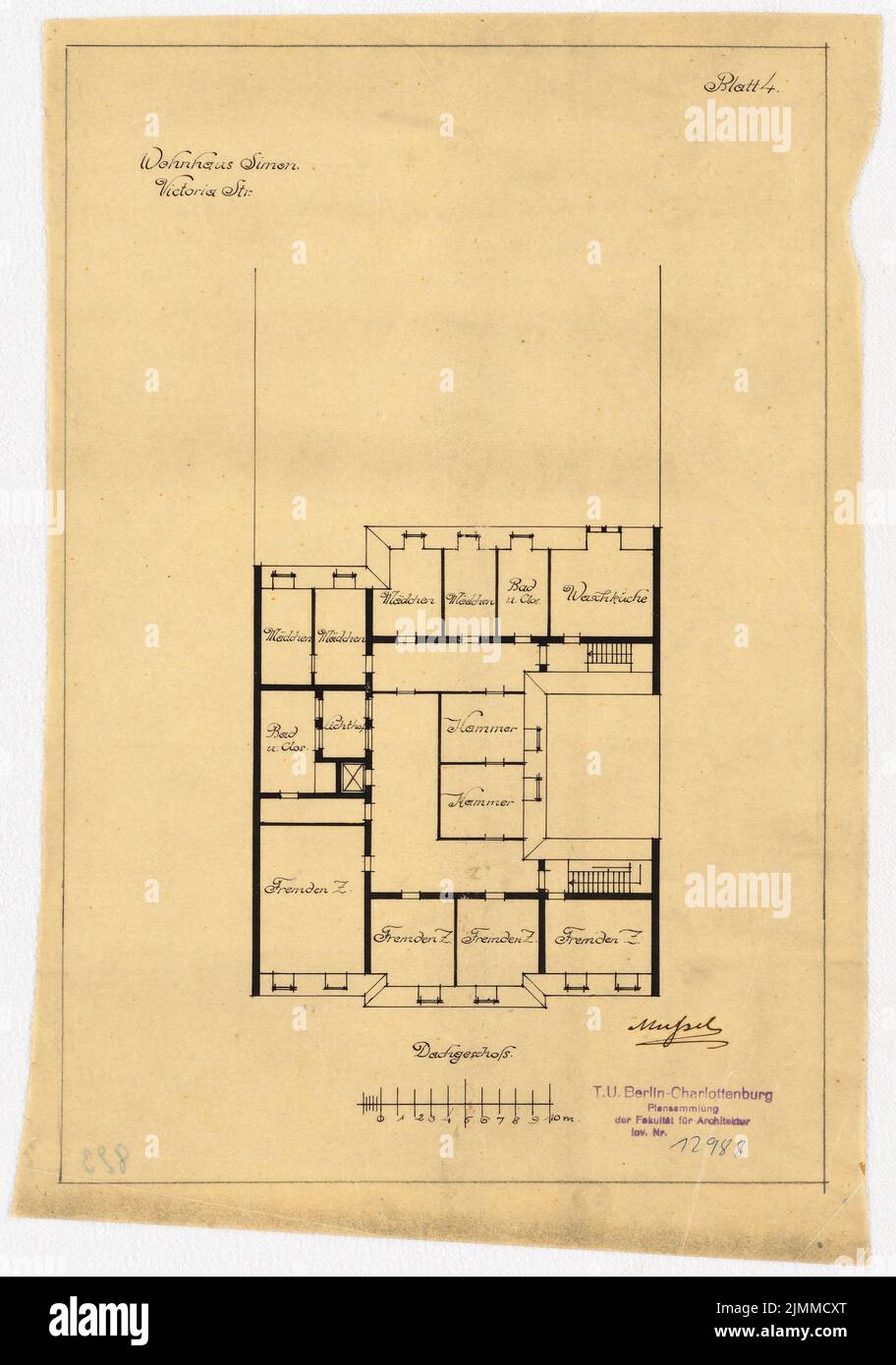 Messel Alfred (1853-1909), residential building Dr. E. Simon, Berlin ...