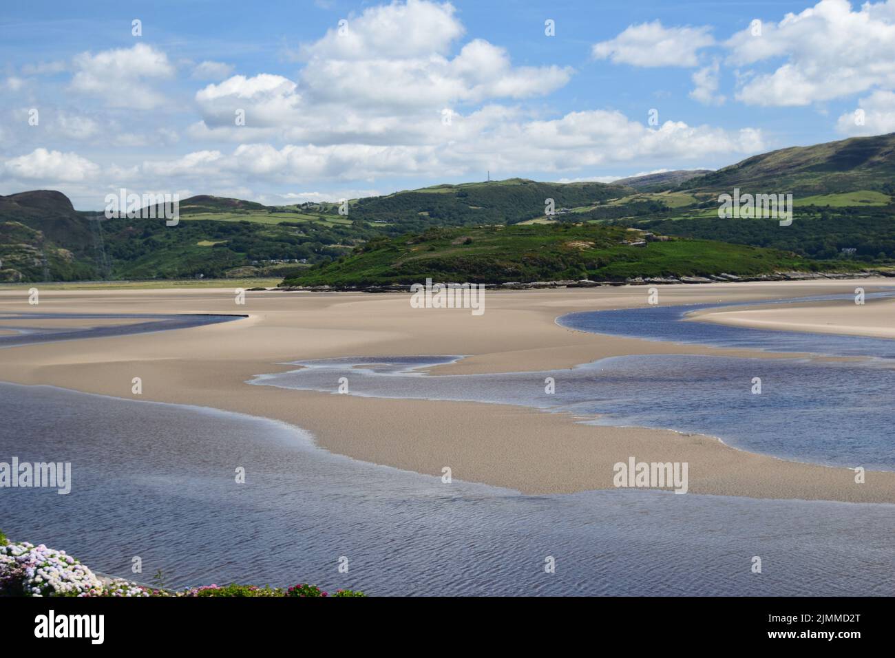 The Dwyryd estuary North Wales taken from the shore at Portmeirion as ...