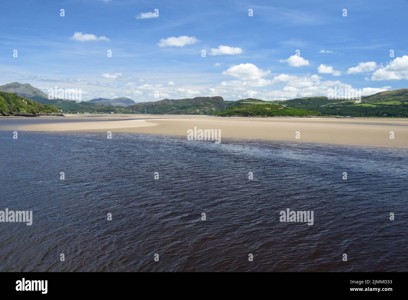 The Dwyryd estuary North Wales taken from the shore at Portmeirion as ...