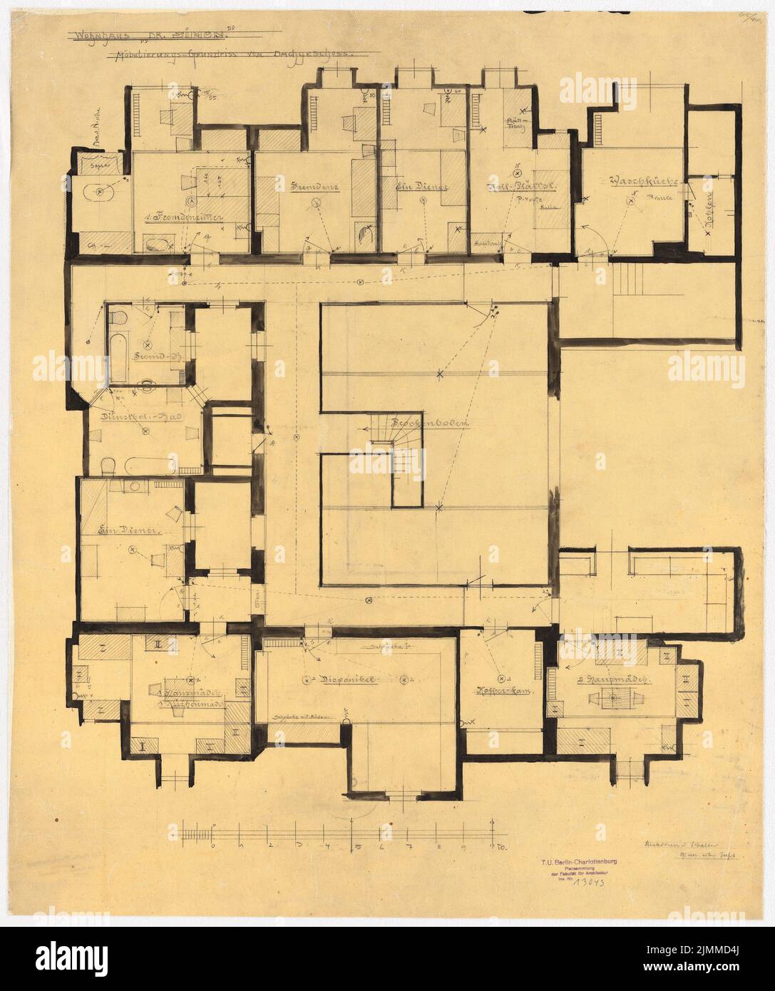 Messel Alfred (1853-1909), residential building Dr. E. Simon, Berlin ...