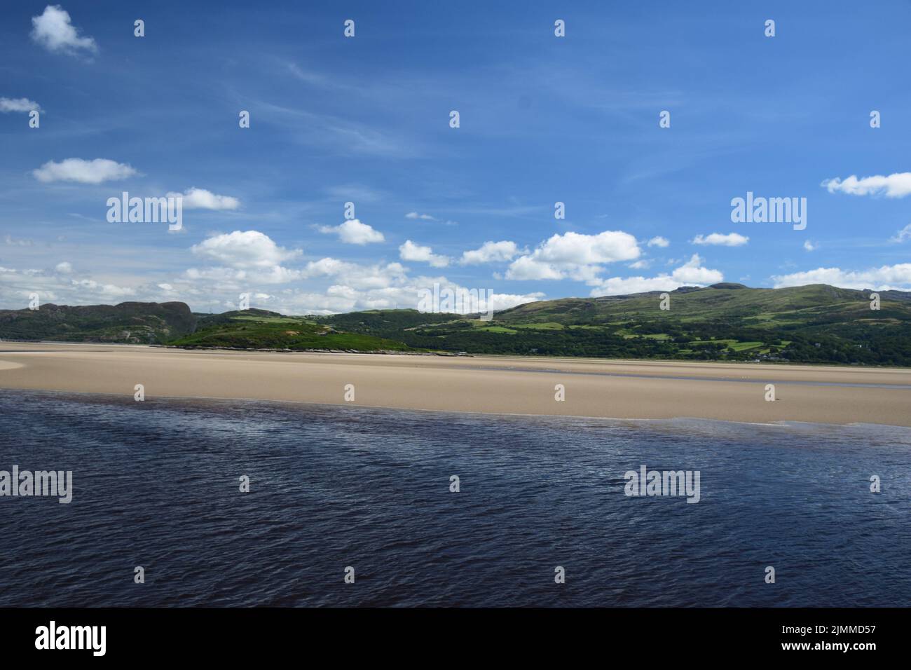 The Dwyryd estuary North Wales taken from the shore at Portmeirion as ...