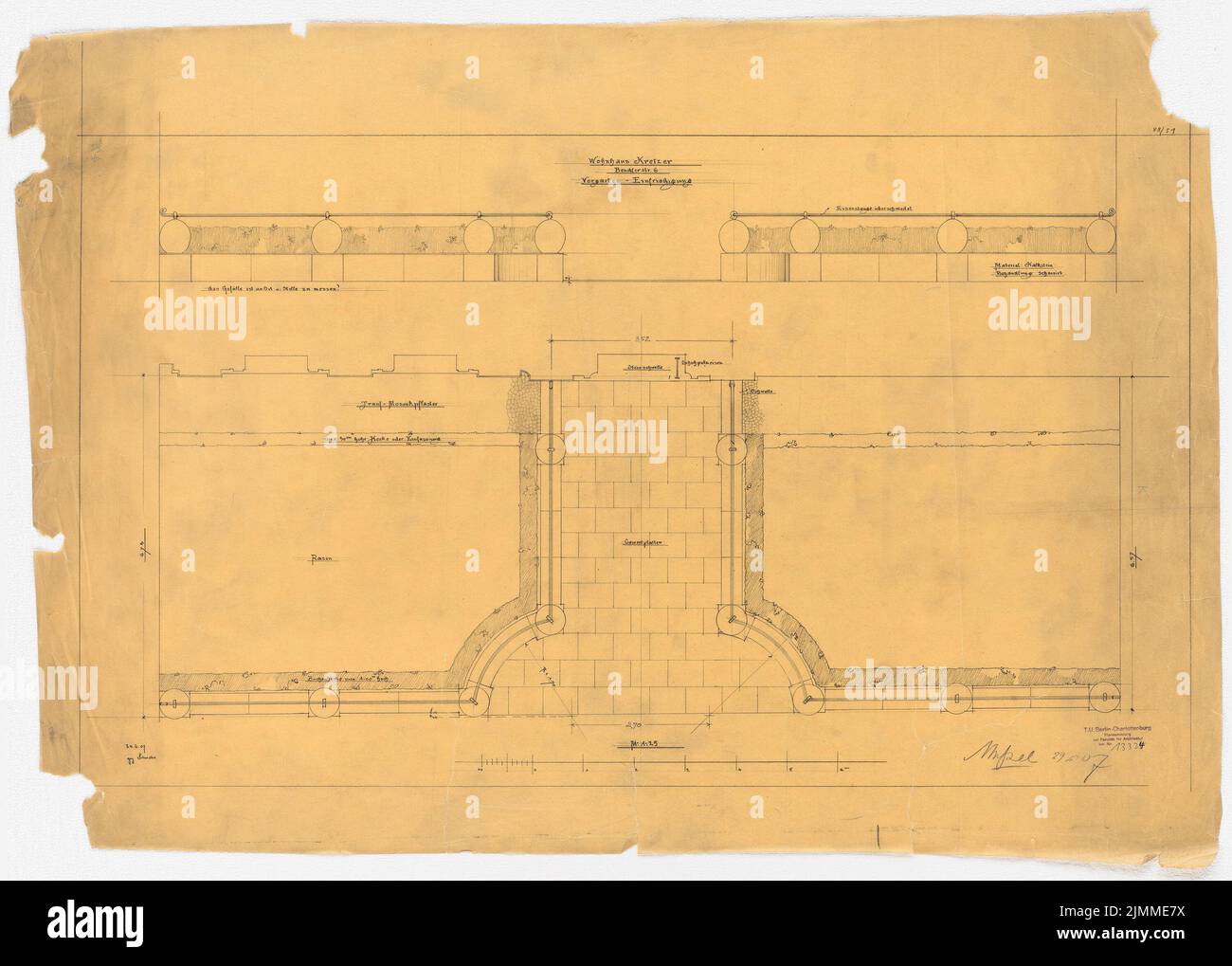 Messel Alfred (1853-1909), Villa E. Kretzer, Berlin (June 24, 1907 ...