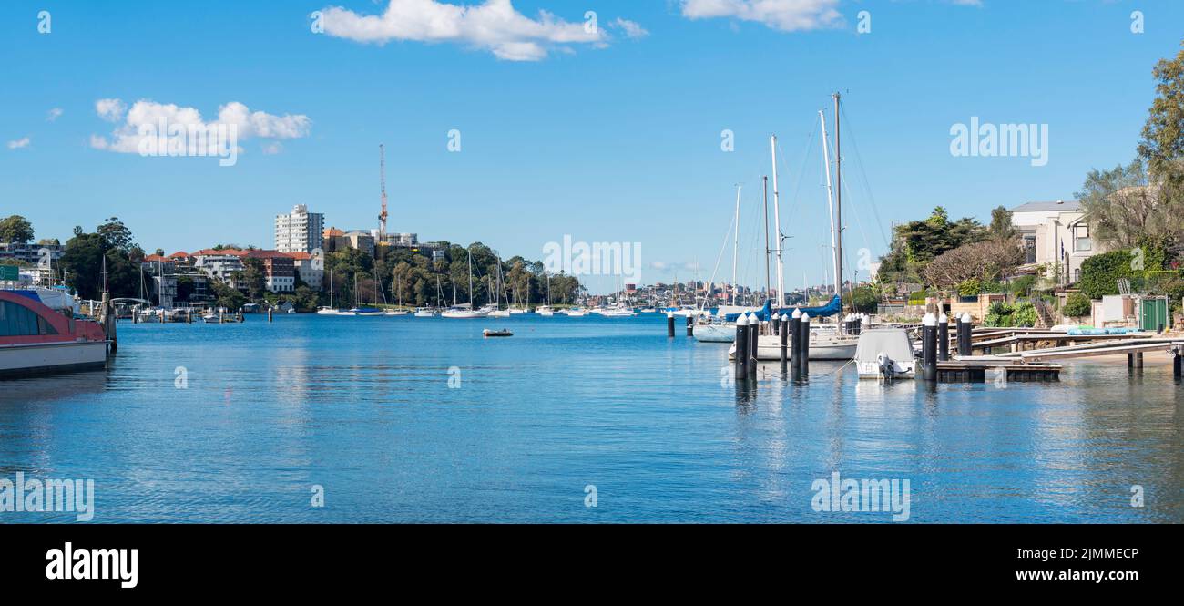 A panoramic image of Neutral Bay in Sydney Harbour, New South Wales ...