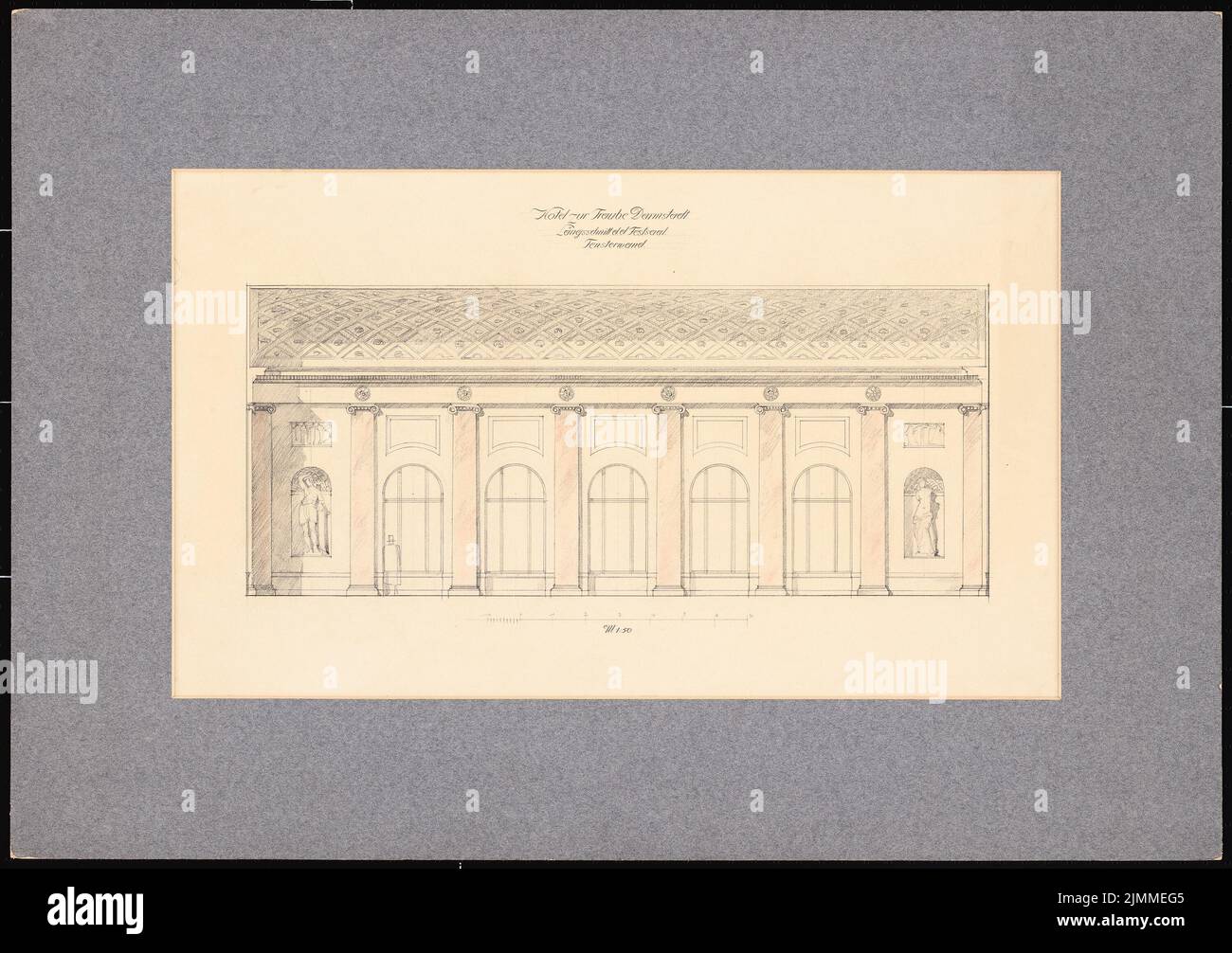 Messel Alfred (1853-1909), Hotel "Zur Traube" in Darmstadt. Conversion ...