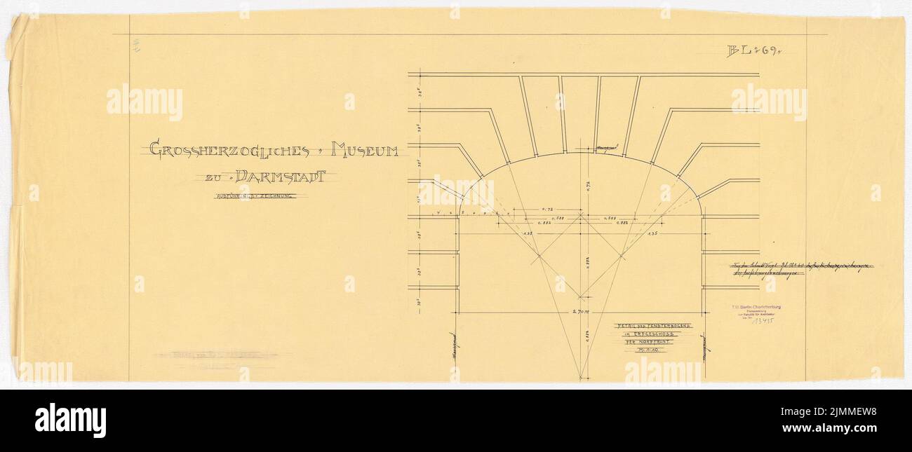 Messel Alfred (1853-1909), Grand Ducal Museum in Darmstadt. Execution ...