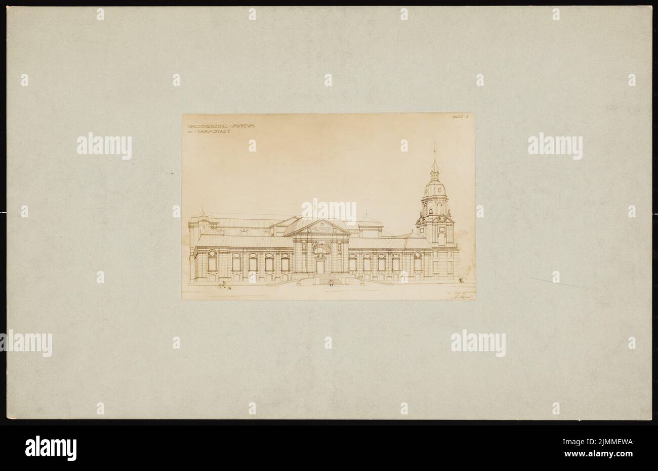 Messel Alfred (1853-1909), Grand Ducal Museum in Darmstadt. Execution ...