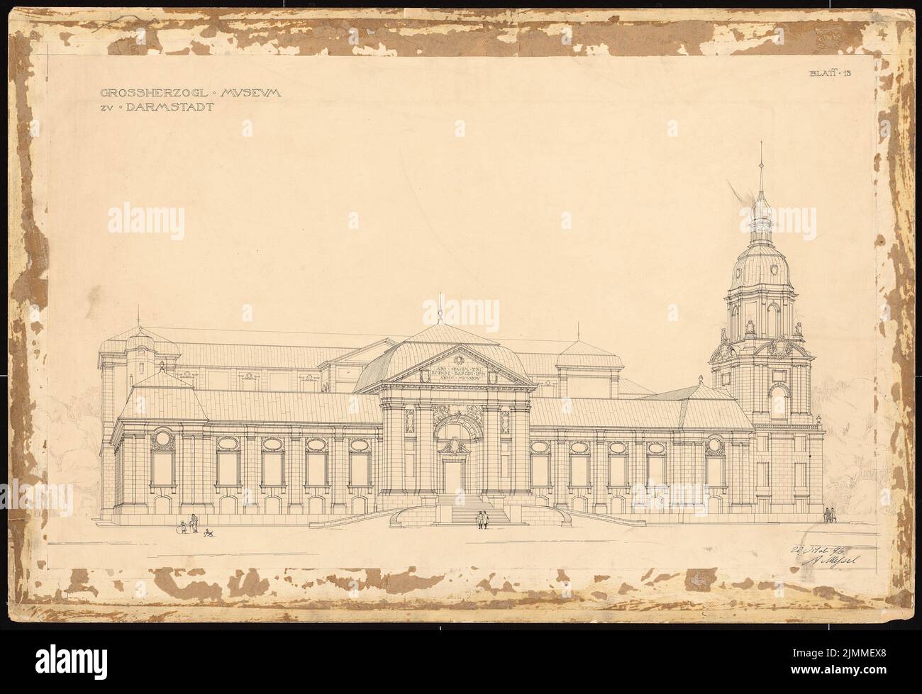 Messel Alfred (1853-1909), Grand Ducal Museum in Darmstadt. Execution ...