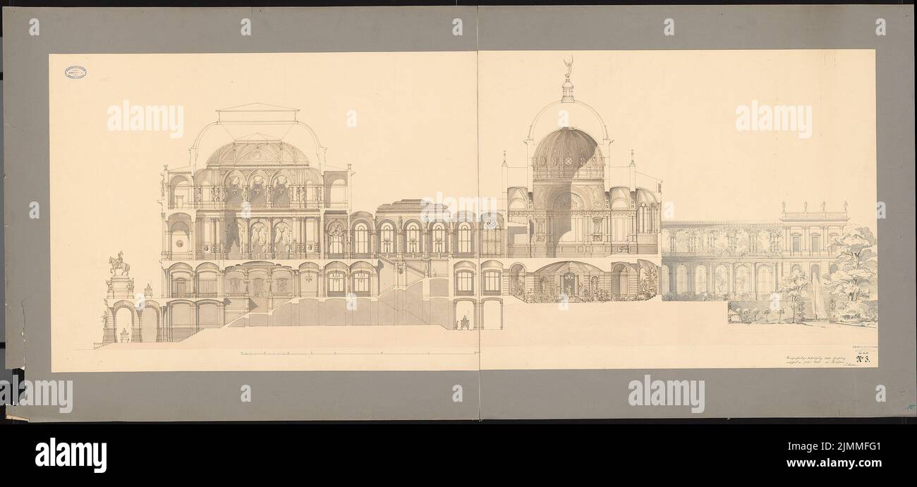 Andree Julius (1849-1914), urban residence lock: cross-section with ...