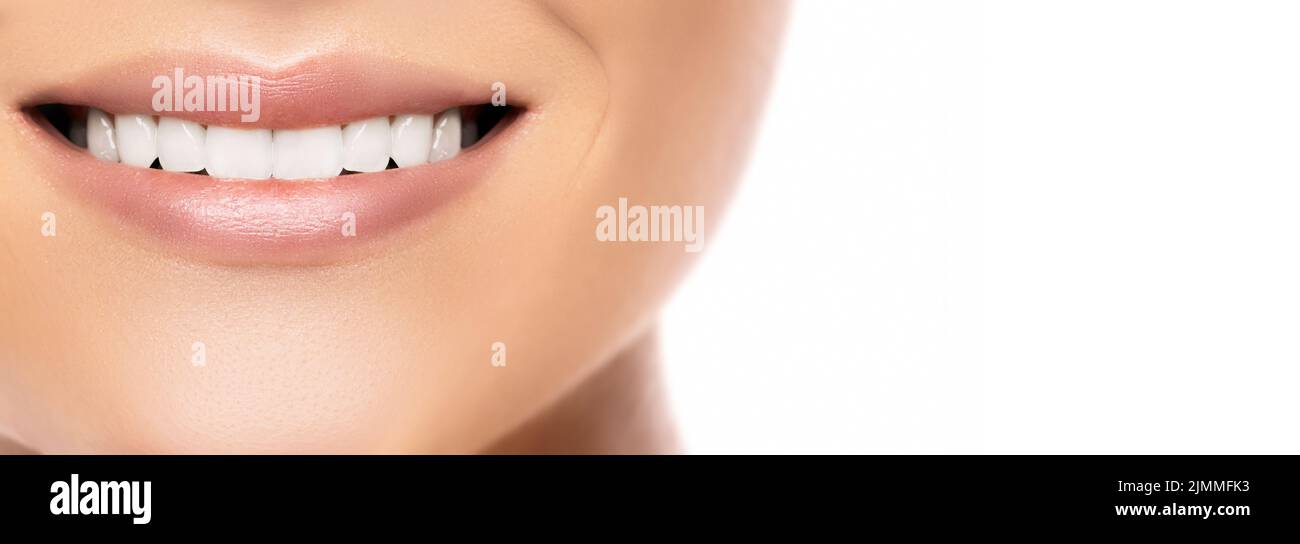 Beautiful female smile with a white teeth Stock Photo - Alamy