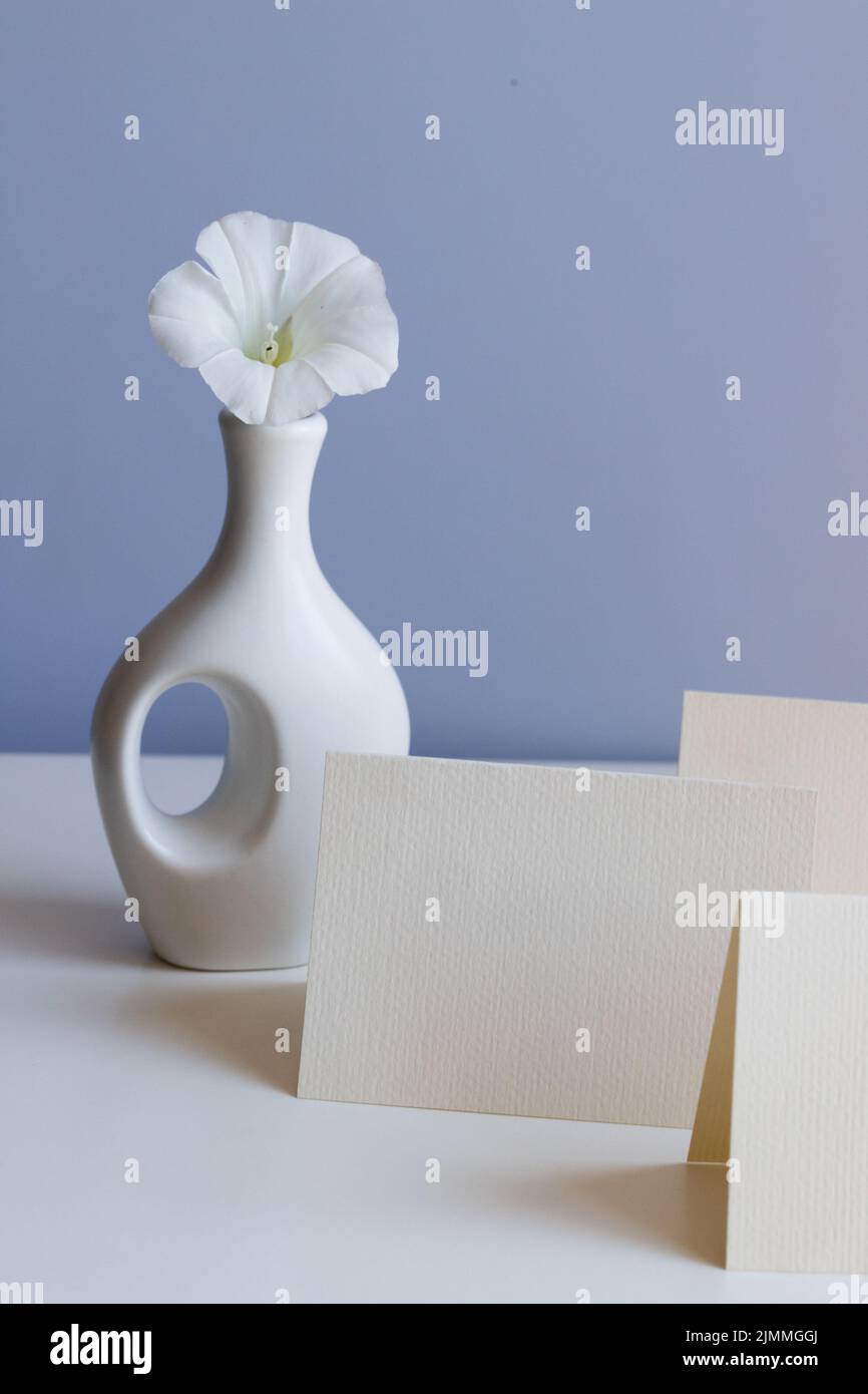 white cards mock up with space for your text Stock Photo - Alamy
