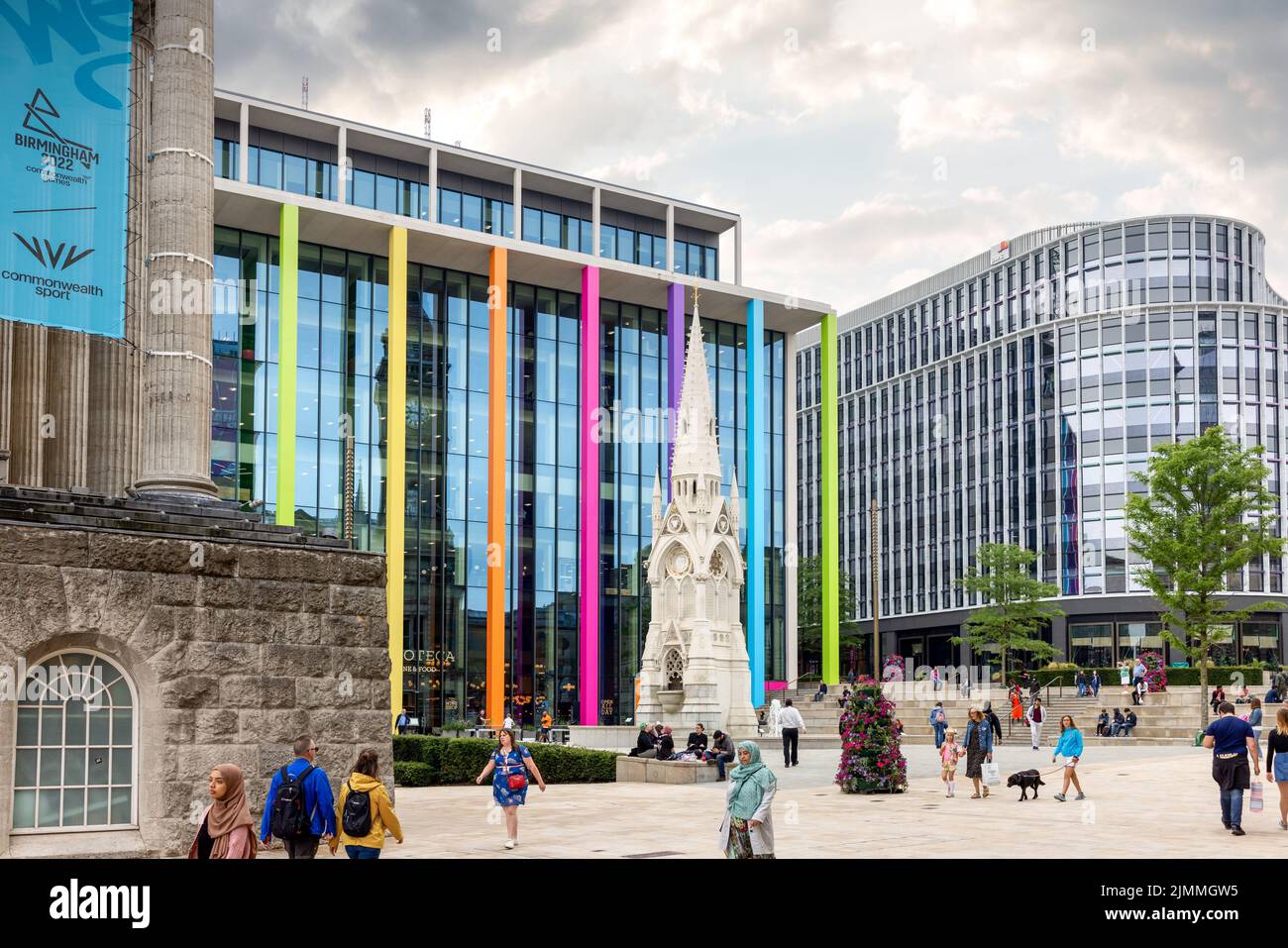 Birmingham Chamberlain Square, Paradise Island city centre shoppers and ...