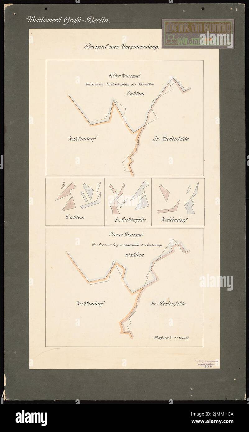 Brix & Genzmer, Groß -Berlin 1910 competition. Circummeration Dahlem ...