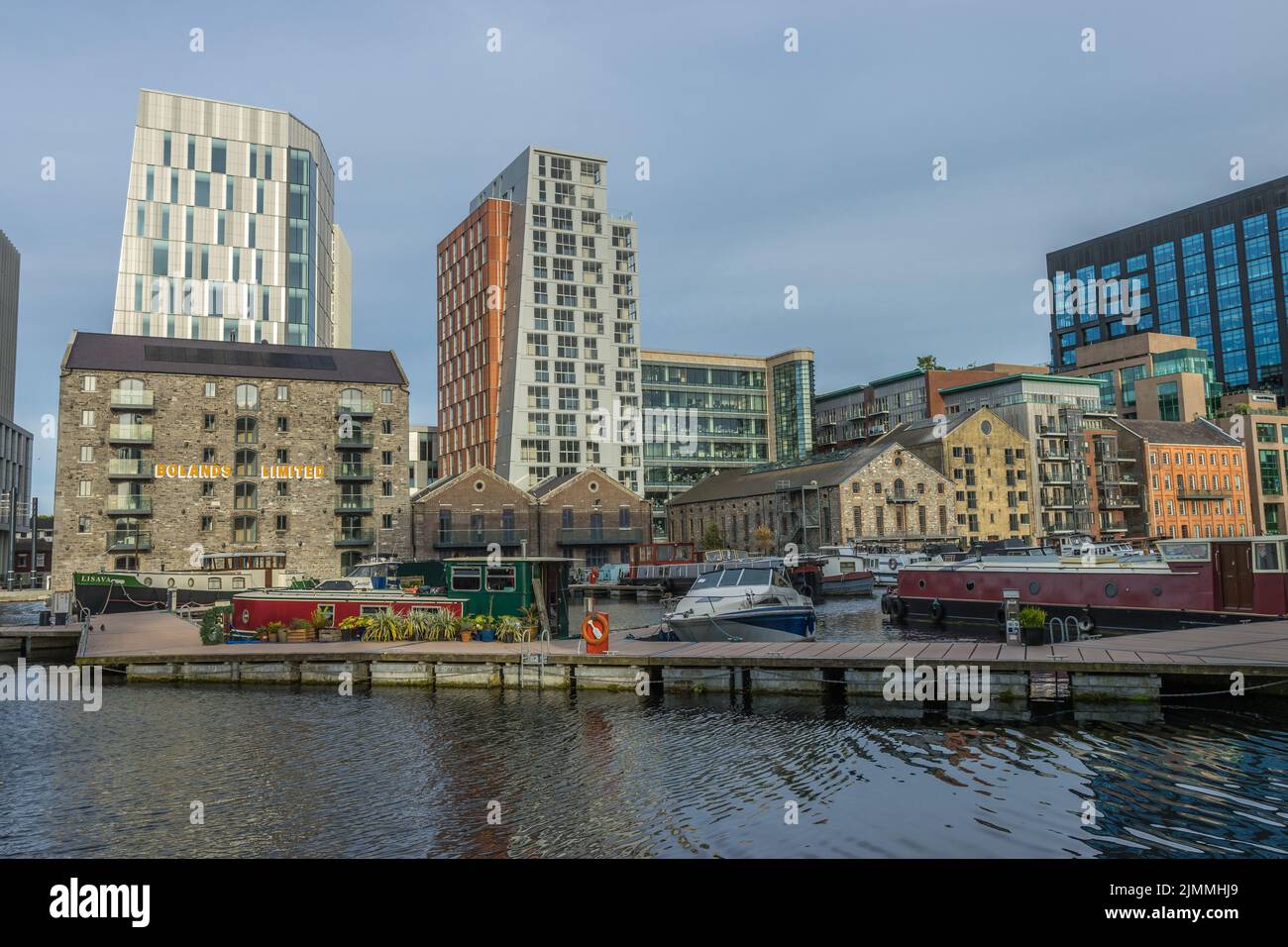 A view of apartments and offices in Dublin docklands district Stock ...