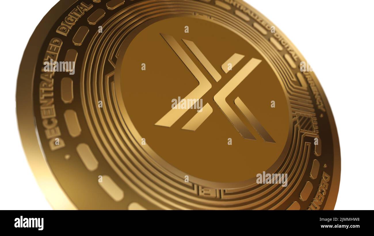Golden Cryptocurrency of Immutable X IMX W Sign Isolated on a White ...