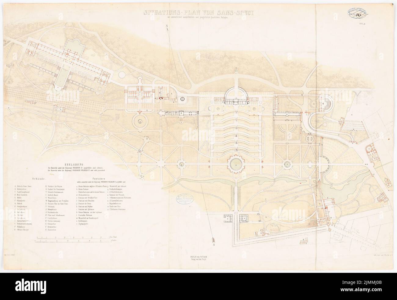 Unknown architect, Sanssouci, Potsdam (without dat.): Situation plan ...