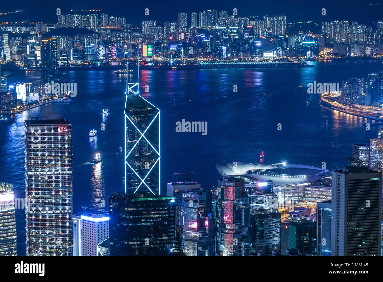 Hong Kong night view seen from Victoria Peak Stock Photo - Alamy